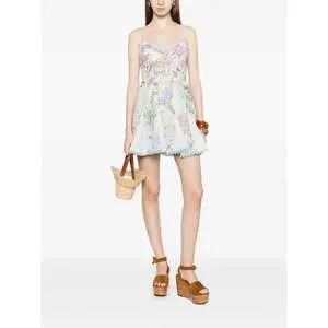 Charo Ruiz Ibiza Floral Print Lace Trim Day Dress
