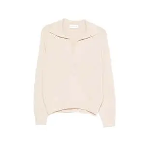 Victoria Beckham Beige Wool Blend Knit Sweater - Cream
