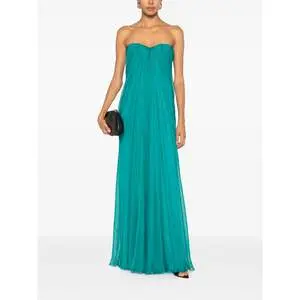 Alexander McQueen Teal Draped Evening Dress