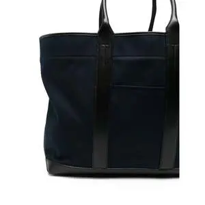 TOM FORD Canvas And Leather Trim Tote Bag - Blue