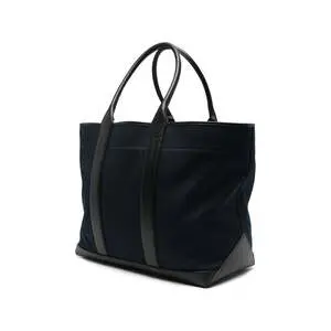 TOM FORD Canvas And Leather Trim Tote Bag - Blue