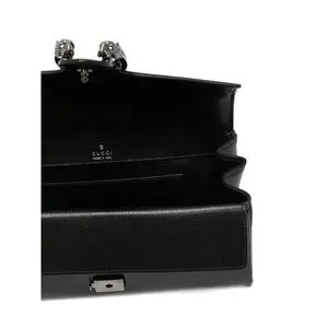 Gucci Leather Chain Strap Shoulder Bag - Black