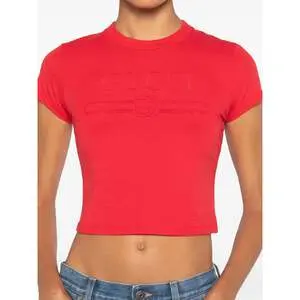 Gucci Cotton Blend Short Sleeve Crewneck T-shirt With Interlocking G Logo - Red