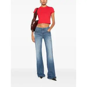 Gucci Cotton Blend Short Sleeve Crewneck T-shirt With Interlocking G Logo - Red