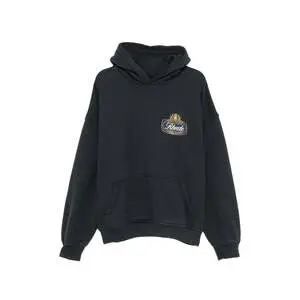 Rhude Cotton Graphic Print Hoodie - Black