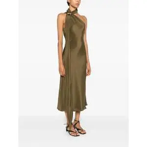 Max Mara One-shoulder Draped Silk Dress