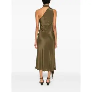 Max Mara One-shoulder Draped Silk Dress