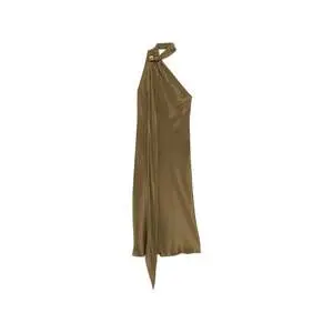 Max Mara One-shoulder Draped Silk Dress - Green