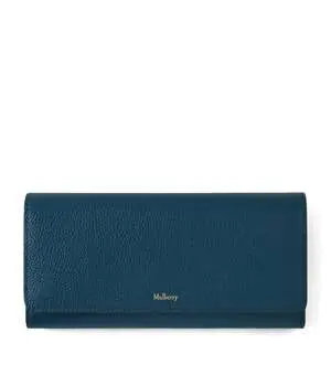 Mulberry Leather Continental Wallet Blue