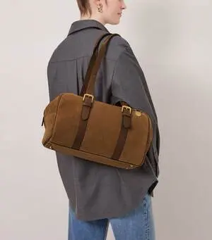 Mulberry Suede Boston Shoulder Bag - Brown