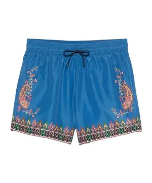 Etro Paisley-print Swim Shorts - Blue