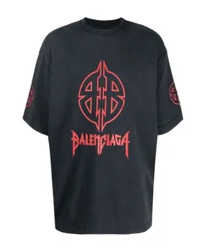 Balenciaga Logo-print Cotton T-shirt - Black