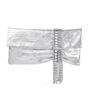 JIMMY CHOO Vintage Metallic Clutch Bag - Silver