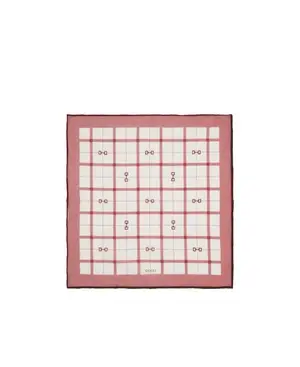 Gucci Horsebit Checked Cotton Pocket Square - Pink