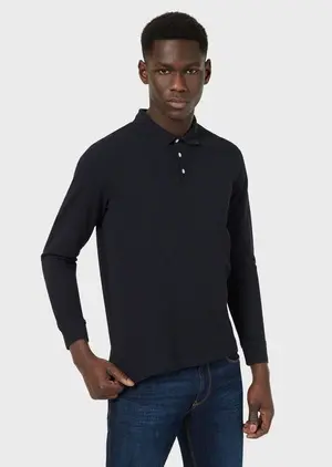 Emporio Armani Long-sleeved Logo Polo Shirt
