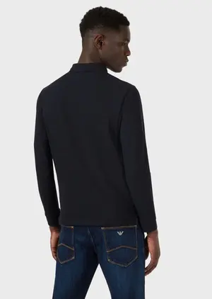 Emporio Armani Long-sleeved Logo Polo Shirt