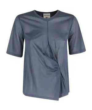SEMICOUTURE Crew-neck T-shirt With Side Tie Detail