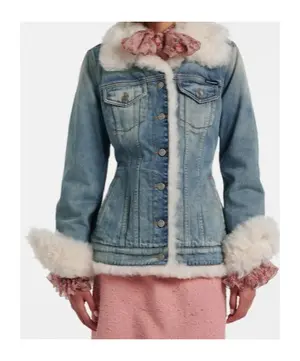 Dolce & Gabbana Shearling-trimmed Denim Jacket
