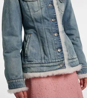 Dolce & Gabbana Shearling-trimmed Denim Jacket