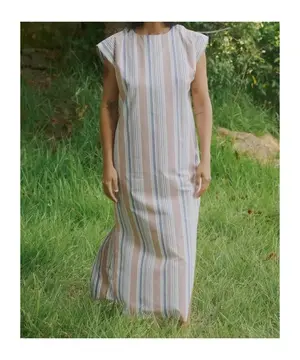 BASERANGE Striped Maxi Dress With Side Slits
