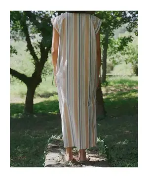 BASERANGE Striped Maxi Dress With Side Slits
