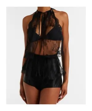Dolce & Gabbana Lace Bodysuit With Tie Neckline
