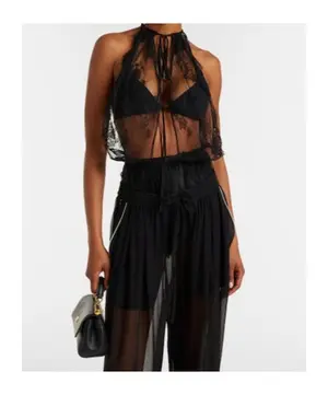 Dolce & Gabbana Lace Bodysuit With Tie Neckline