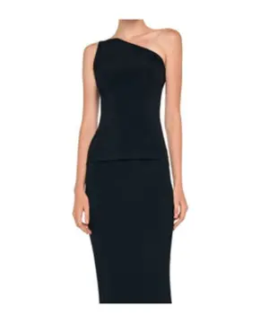 Norma Kamali One Shoulder Top - Black