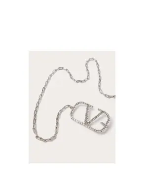 Valentino Garavani Vlogo Crystal-embellished Chain Belt