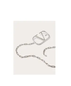Valentino Garavani Vlogo Crystal-embellished Chain Belt