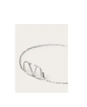 Valentino Garavani Vlogo Crystal-embellished Chain Belt