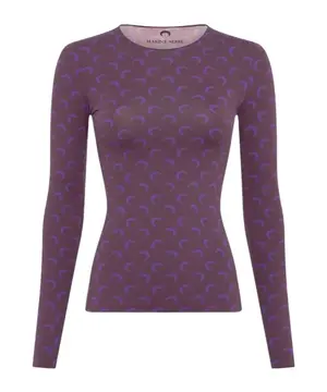 MARINE SERRE Moon Print Long Sleeve Top - Red