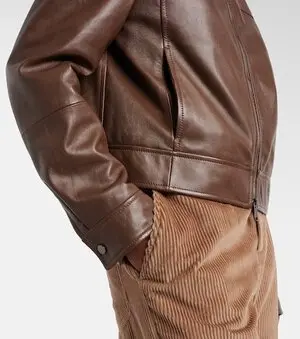 Brunello Cucinelli Soft Leather Cropped Jacket