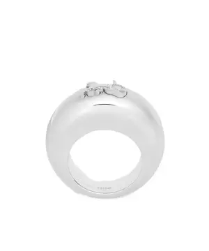 Celine Sulky Ring In Brass With Rhodium Finish - Silver