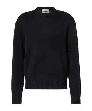 FRAME Ribbed Crew Neck Sweater - Black