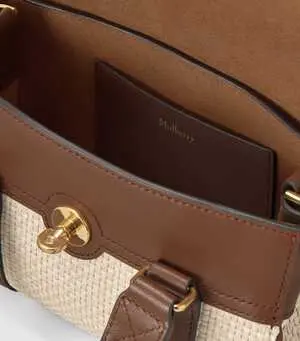 Mulberry Mini Raffia And Leather Bayswater Top Handle Bag