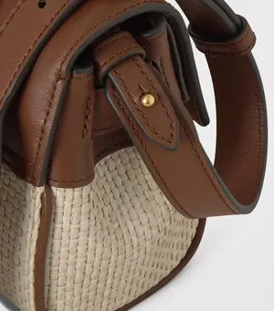 Mulberry Mini Raffia And Leather Bayswater Top Handle Bag