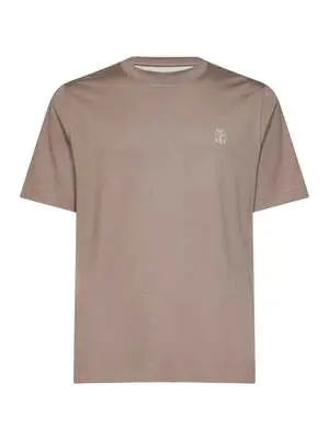 Brunello Cucinelli Rock Cotton Jersey Logo Crewneck T-shirt - Multicolor