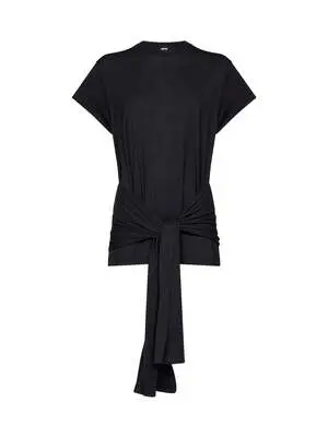 TOTEME Black Jersey Tie-waist Top - Multicolor