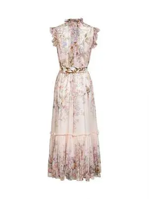 Zimmermann Aviary Print Cream Viscose Rebellion Midi Dress - Multicolor