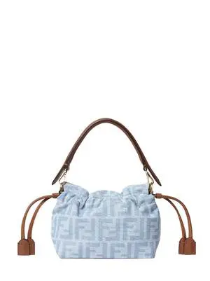 Fendi Light Blue Ff Denim Mamma Baguette Mini Bag