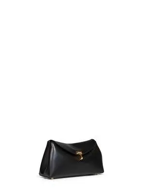 TOTEME Black Mini T-lock Clutch Bag