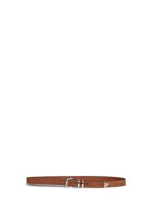 Brunello Cucinelli Reversed Calfskin Leather Belt