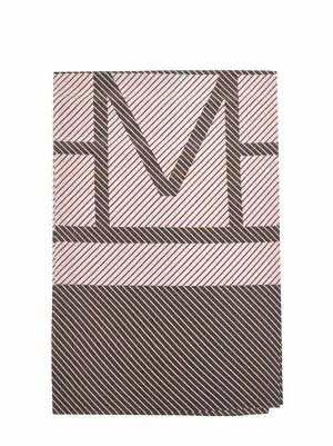 TOTEME Walnut Silk Centered Monogram Scarf - Multicolor