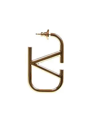 Valentino Garavani Gold Metal Vlogo Signature Hoop Earrings - Multicolor