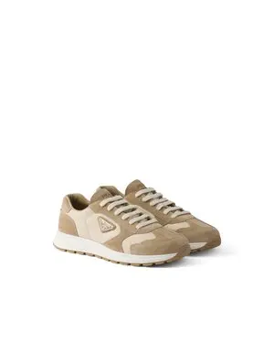 Prada Prax Suede And Re-nylon Sneakers - Neutral