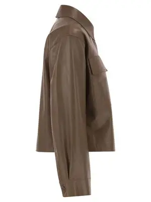 Max Mara Long-sleeved Leather Jacket