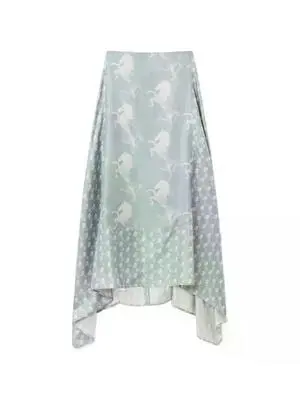 Stella McCartney Silk Handkerchief Hem Skirt - Blue