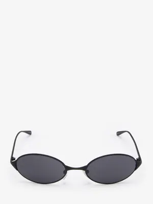 Alexander McQueen Neo Oval Sunglasses - Silver