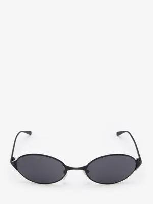 Alexander McQueen Neo Oval Sunglasses - Silver